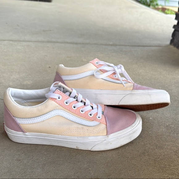 Vans | Shoes | Vans Pink And Cream Old Skool Sneakers | Poshmark